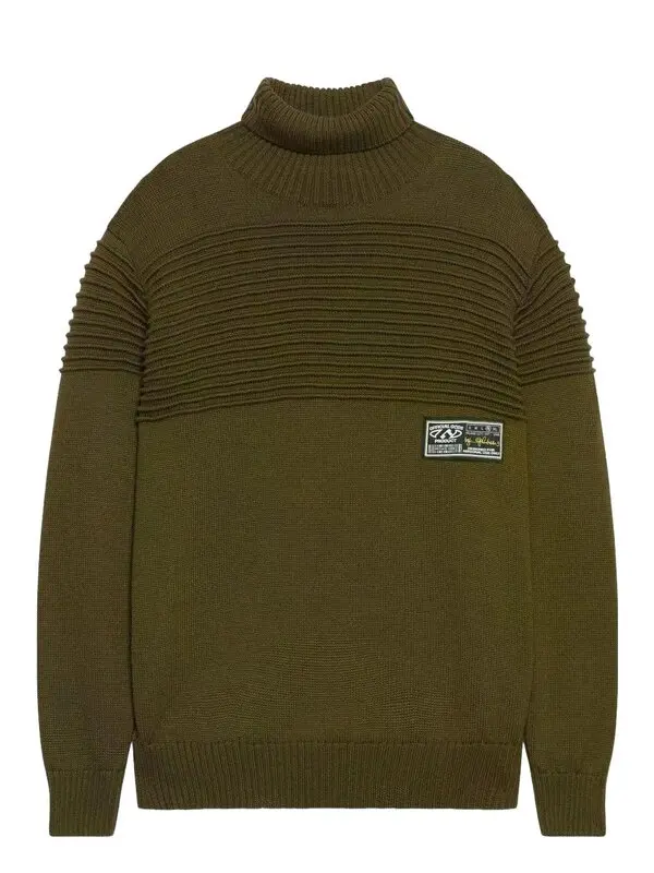 Gcds Ribbed Roll-neck Sweater - Green