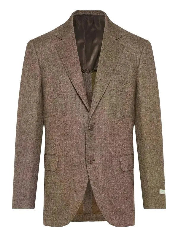 Canali Kei Notched-lapels Single-breasted Blazer - Brown