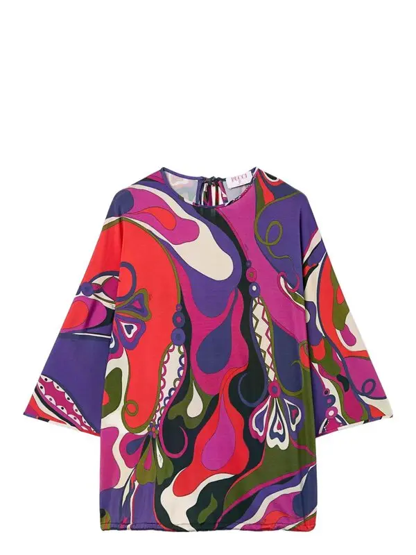Emilio Pucci Orchidee-print Blouse - Red
