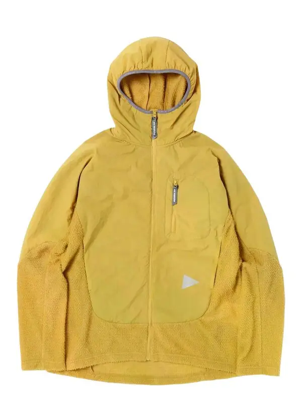 AND WANDER Hooded Zip Jacket - Yellow