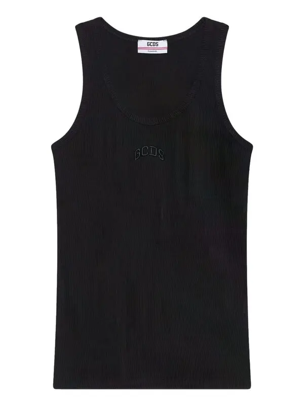 Gcds Logo-embroidered Tank Top - Black