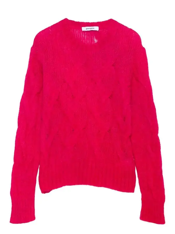 Gimaguas Cable-knit Crew-neck Sweater - Red