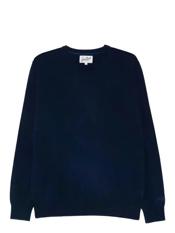 MC2 SAINT BARTH Logo-embroidered Crew-neck Jumper - Blue