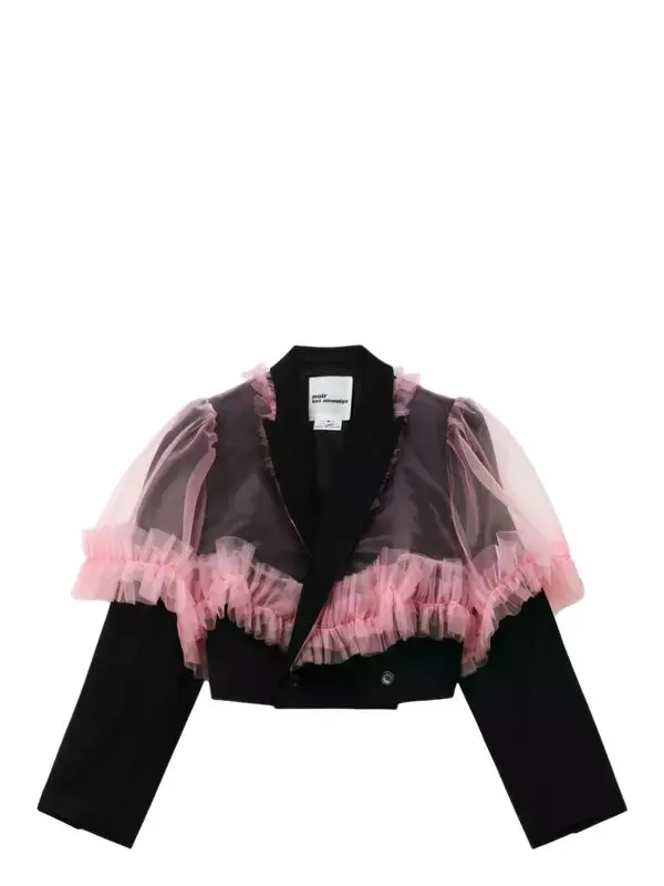 Noir Kei Ninomiya Ruffled Double-breasted Jacket - Black
