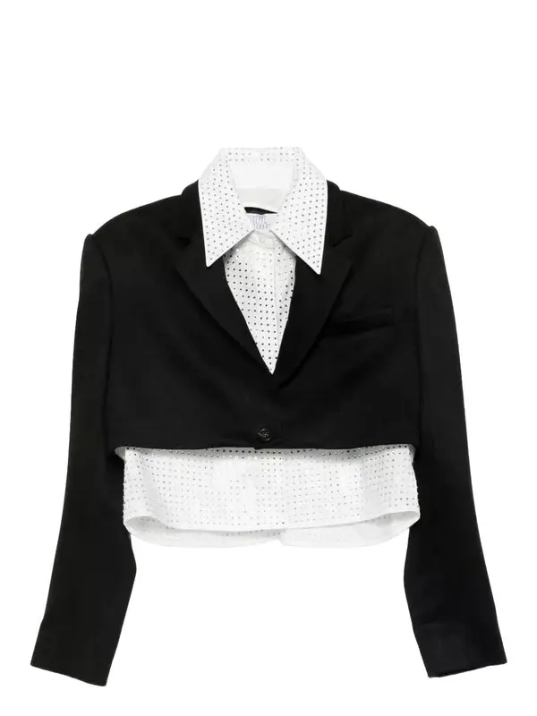 Giuseppe Di Morabito Buttoned Cropped Jacket - Black