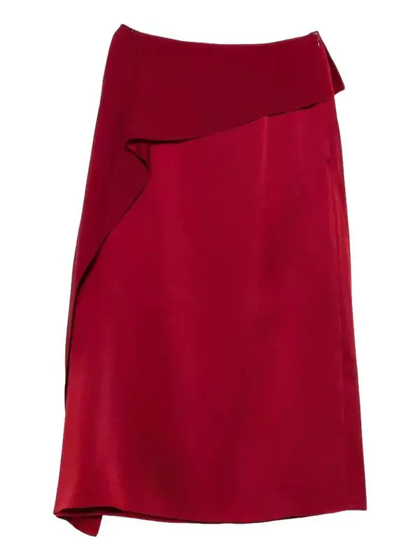 Erdem Midi Draped Skirt - Red