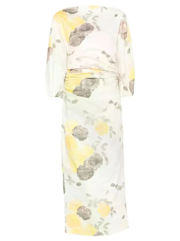 Bernadette Ezra Floral-print Dress - White