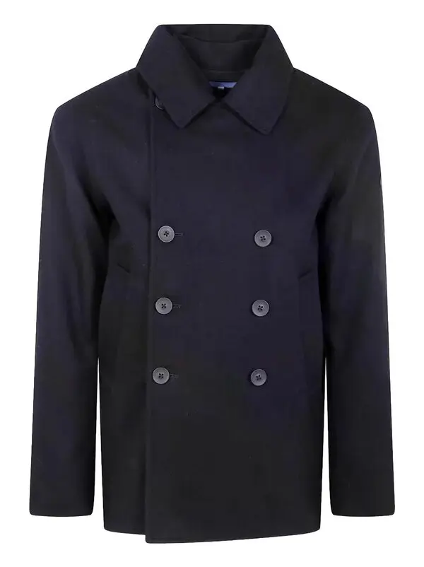 PEOPLE OF SHIBUYA Osore Double-breasted Pea Coat - Blue