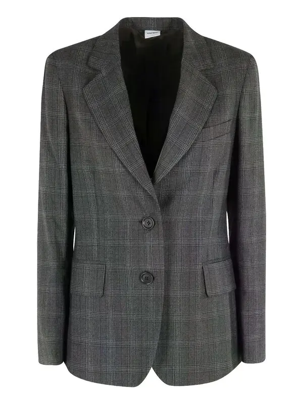 Aspesi Check-pattern Single-breasted Blazer - Grey