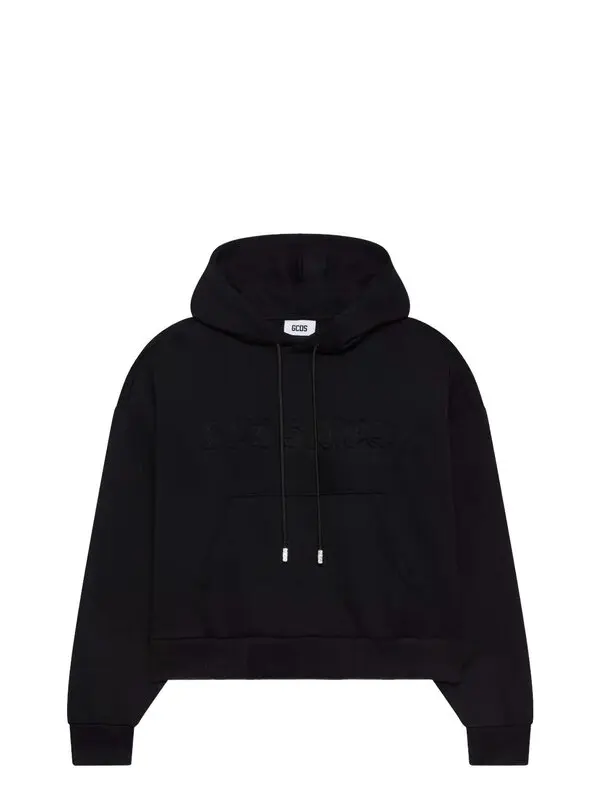 Gcds Embroidery-logo Hoodie - Black