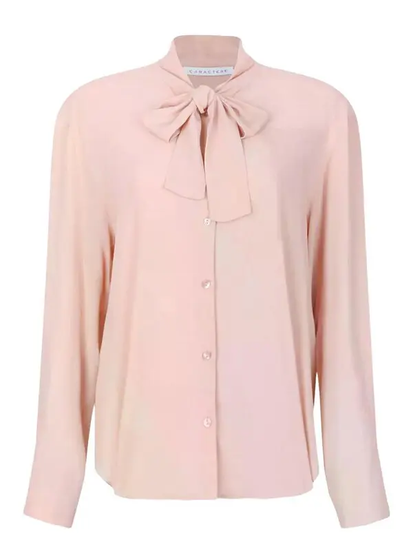 CARACTÈRE Bow-detailed Buttoned Shirt - Pink