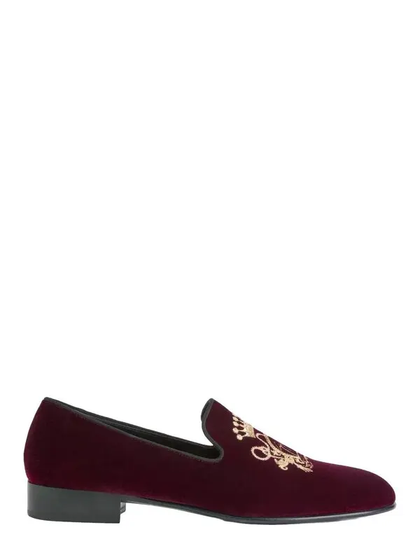 GIUSEPPE ZANOTTI Terence Embroidered Loafers - Red
