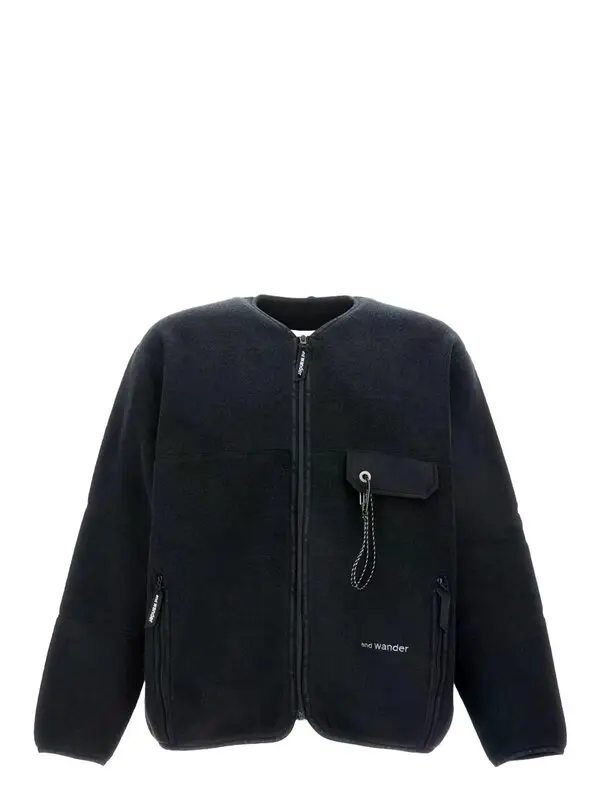 AND WANDER Zip Fleece Sweater - Black