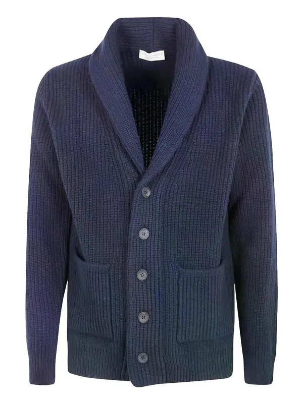 FILIPPO DE LAURENTIIS Shawl-collar Cardigan - Blue