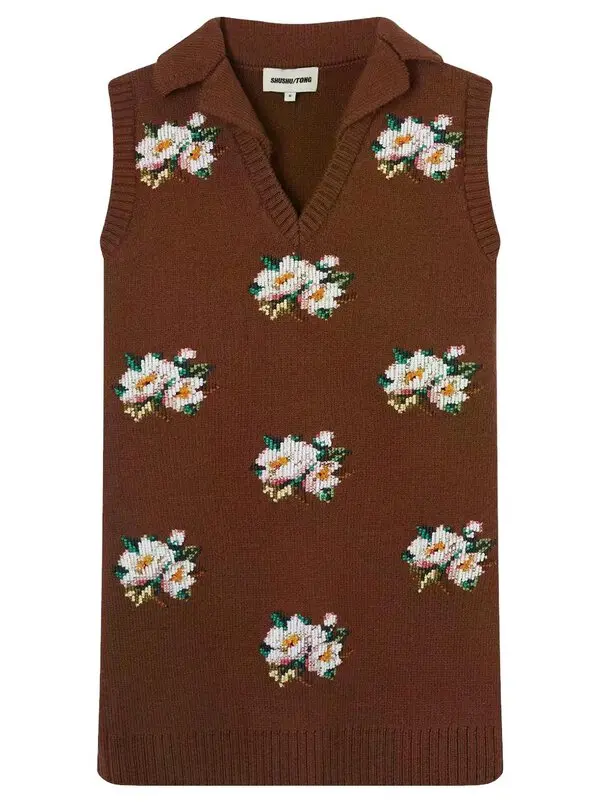 SHUSHU/TONG Floral Mini Dress - Brown