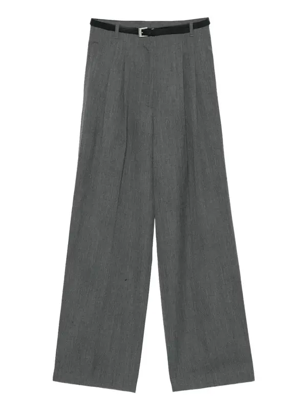 JUUN.J Belted Pleated Trousers - Grey