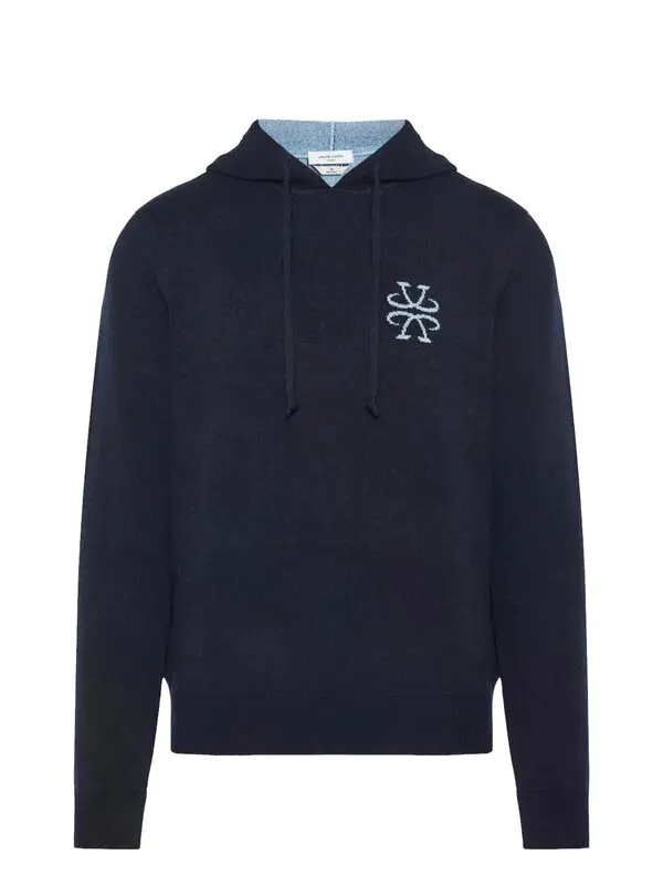 Jacob Cohen Logo-intarsia Hoodie - Blue