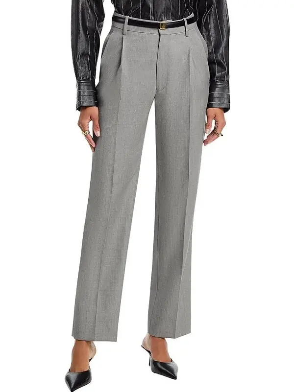 Victoria Beckham Drop Waist Straight Pants - Light Grey