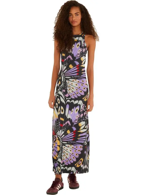 FARM RIO ADIDAS Farm Rio X Adidas Printed Maxi Dress - Colorfly Lilac