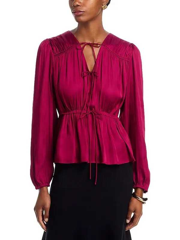 Derek Lam 10 Crosby Esmeralda Satin Top - Carmine