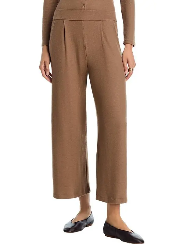 LESET Lauren Crop Pleated Pants - Walnut
