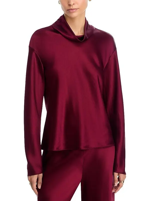 LESET Long Sleeve Cowlneck Top - Bordeaux