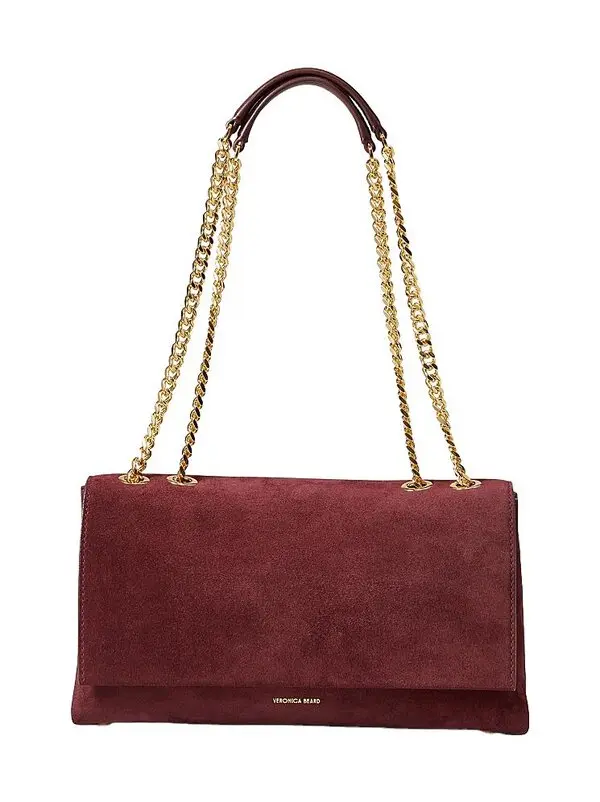 Veronica Beard Suede Shoulder Bag - Raisin