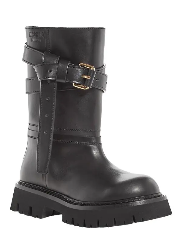 Moschino Belted Boots - Black