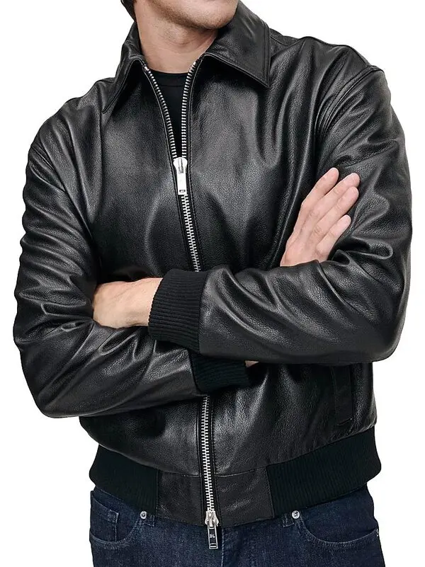 DL1961 Robb Leather Bomber Jacket - Obsidian