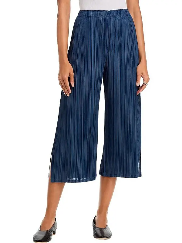 Issey Miyake Mellow Pleats Culottes - Navy