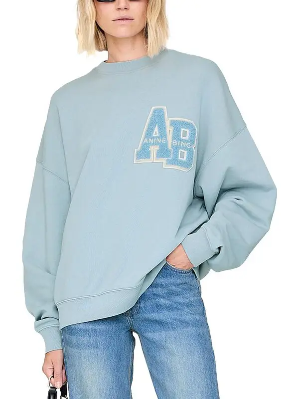 ANINE BING Miles Oversized Sweatshirt - Light Blue