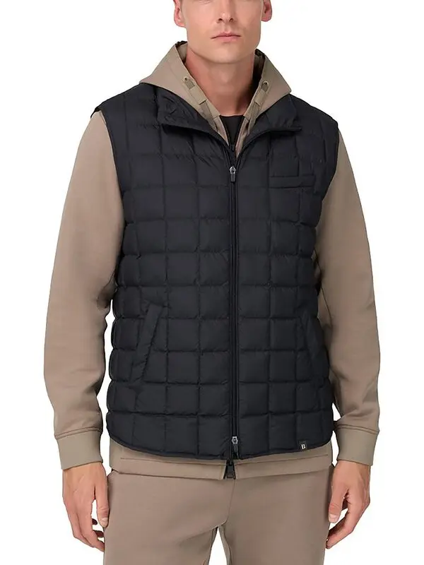 Boggi Milano Goose Down Technical Fabric Gilet - Navy Blue