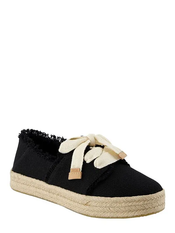 Toms Carolina Lace Up Espadrille Sneakers - Black