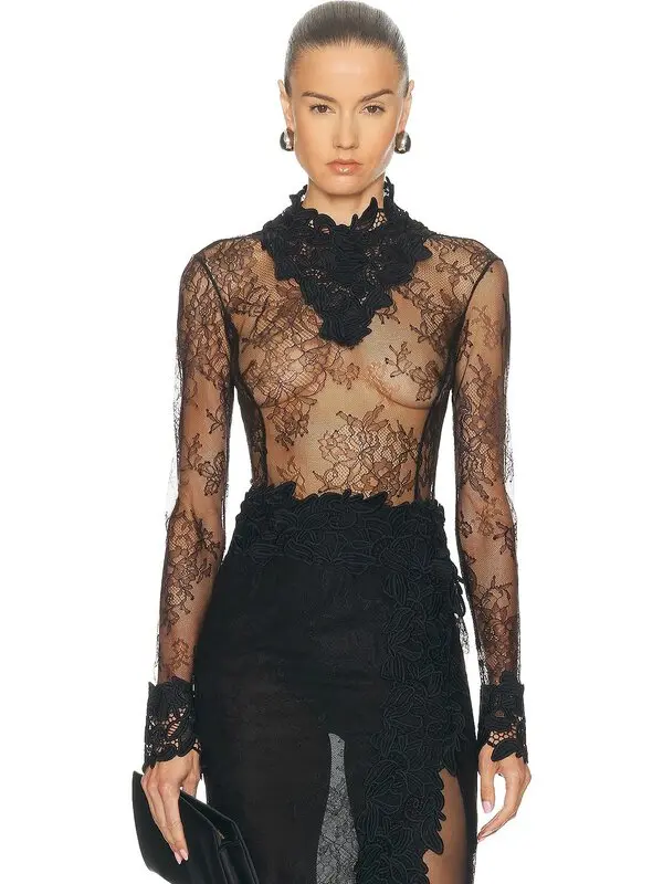 Blumarine Lace Top - Black
