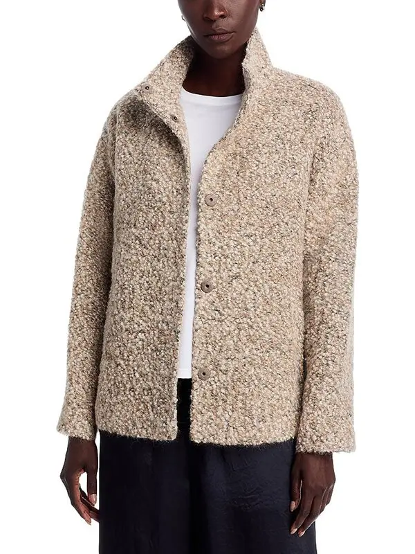 Eileen Fisher Alpaca Wool-blend Coat - Biscuit