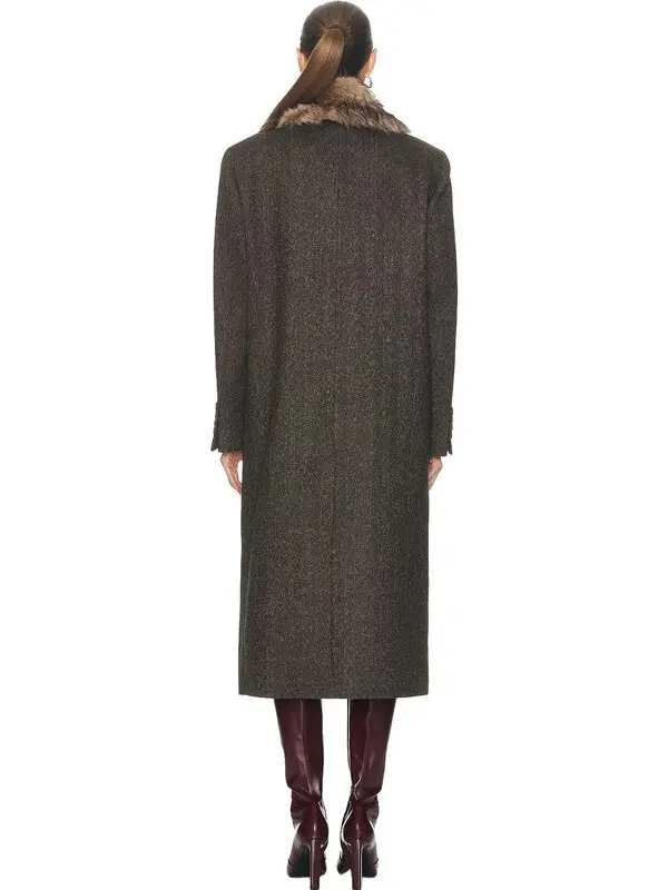 NILI LOTAN Edina Coat - Bark Herringbone