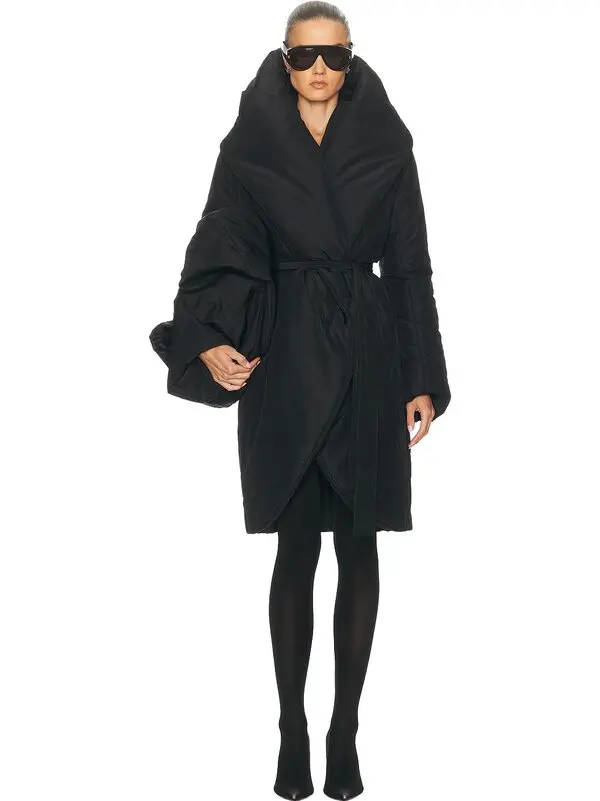 Norma Kamali Shawl Collar Sleeping Bag Coat - Black