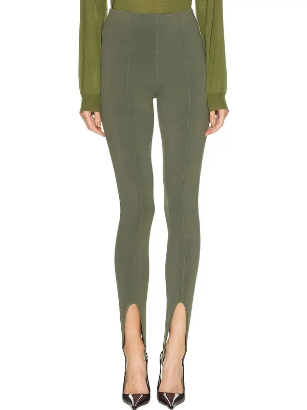 SEROYA Kelsey Stirrup Legging In Brown - Grove Green