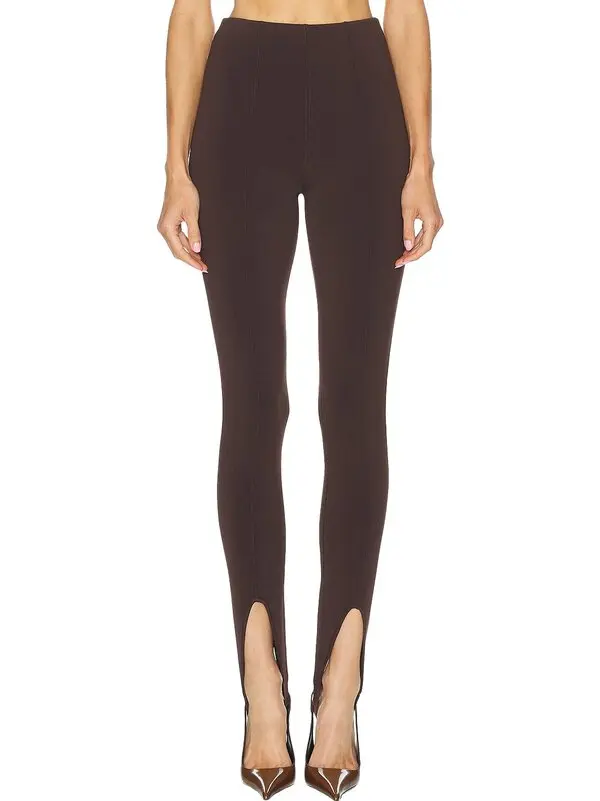 SEROYA Kelsey Stirrup Legging In Army - Slate Brown