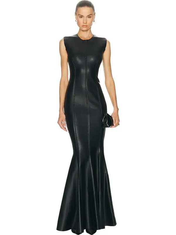Norma Kamali Sleeveless Grace Fishtail Gown - Black