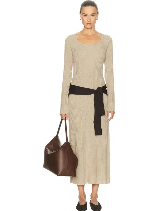 Guest In Residence Wide Ribbed Cashmere Dress - Taupe
