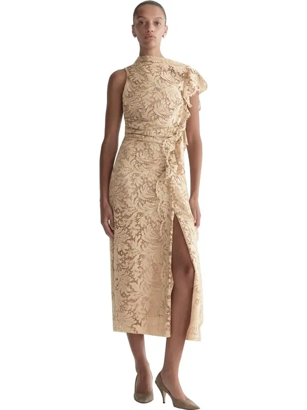 A.L.C. Astrid Lace Midi Dress - Beige