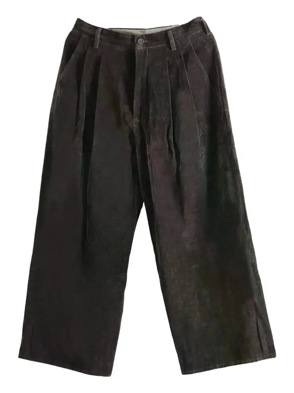 ZIGGY CHEN Pleated Wide-leg Trousers - Brown