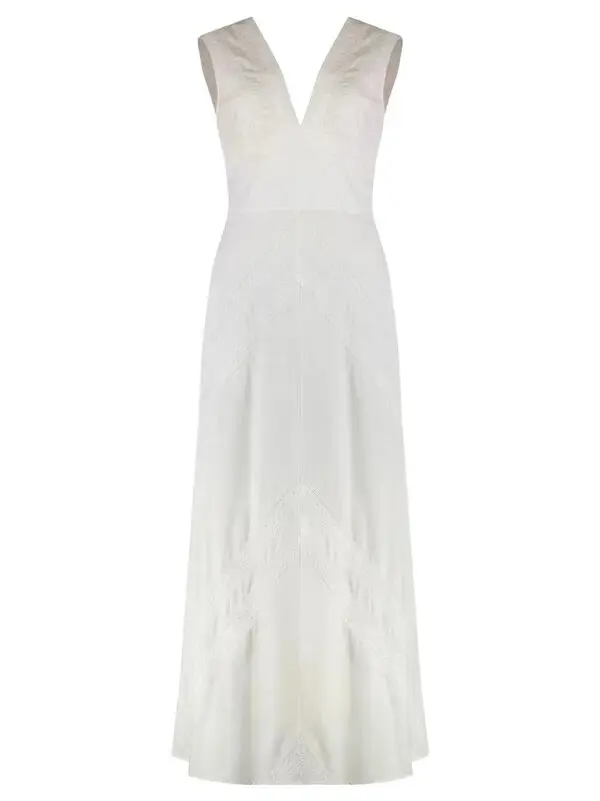 KRISTINA TI V-neck Dress - White