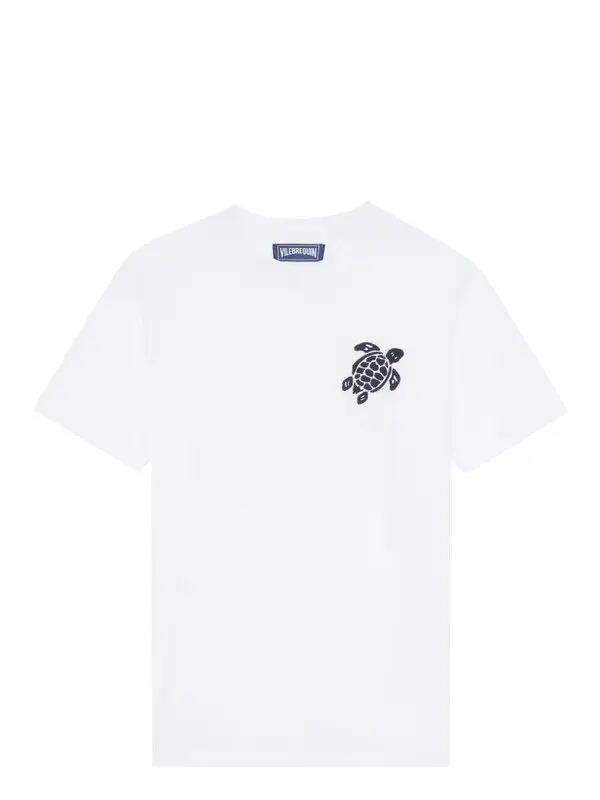 Vilebrequin Crew-neck Turtle-embroidered T-shirt - White