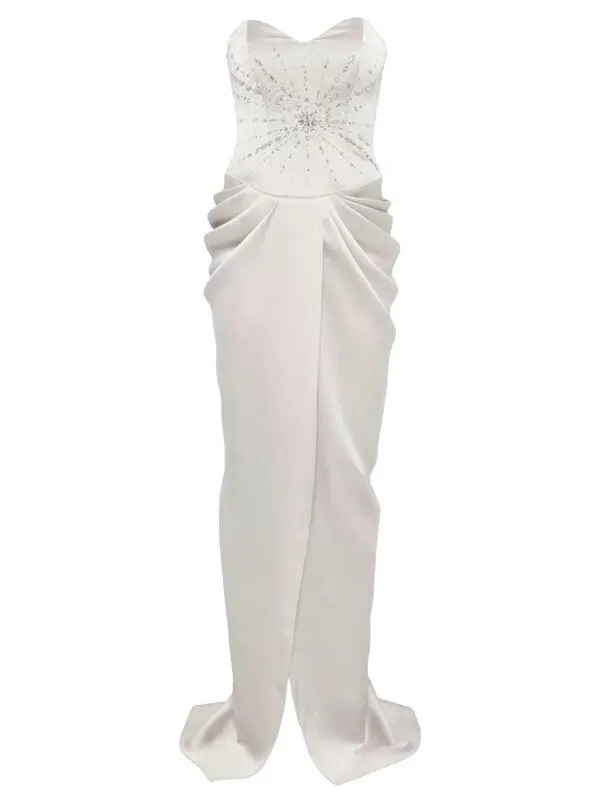 M.MARQUISE Fabiana Strapless Gown - Silver