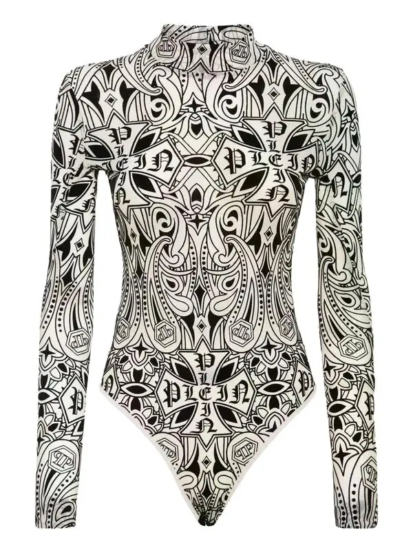 Philipp Plein Gothic Plein Bodysuit - Neutrals