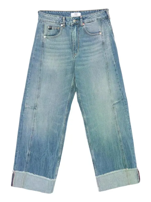 LES TEMPS DES CERISES Straight-leg Jeans With Cuffed Hems - Blue