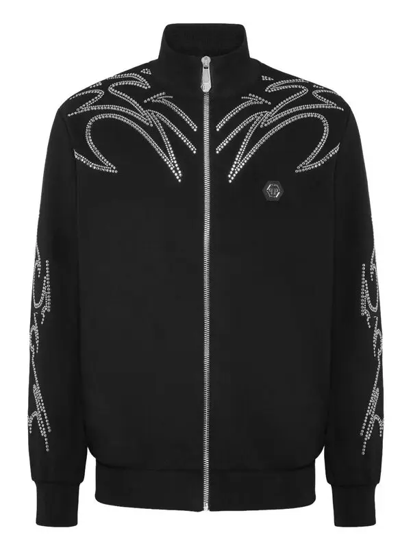 Philipp Plein Stud-embellished Track Jacket - Black