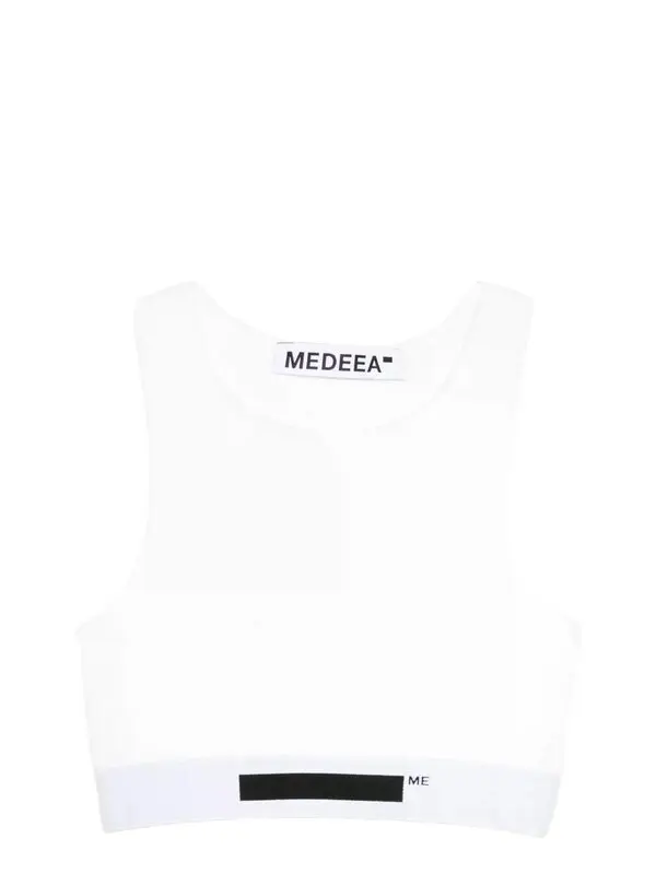 MEDEEA Logo-detail Crop Top - White